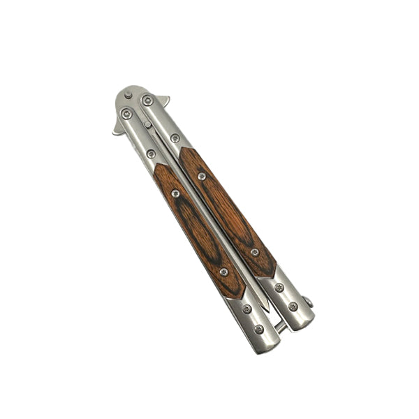 Tactical Butterfly Knife - 3.5" Silver Dagger Blade – Smart Pulse Safety
